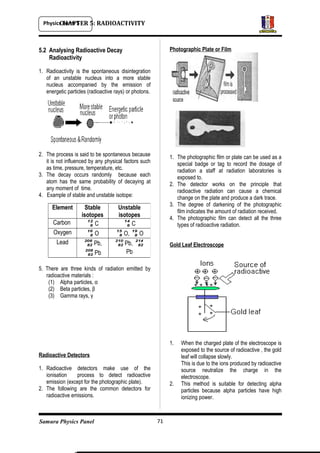 Radioactivity: physics form 5. | DOC