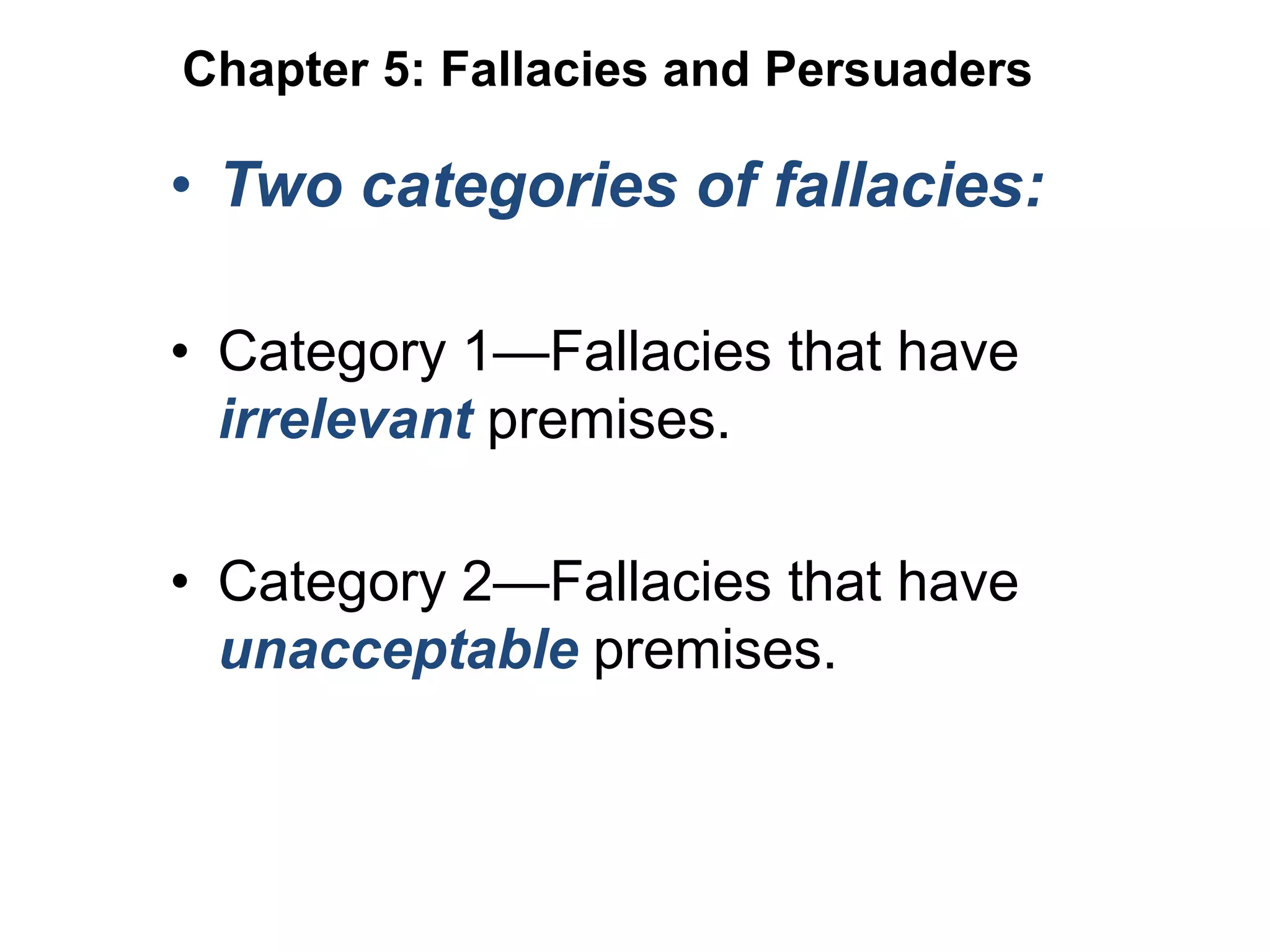Chapter 5 fallacies | PPTX