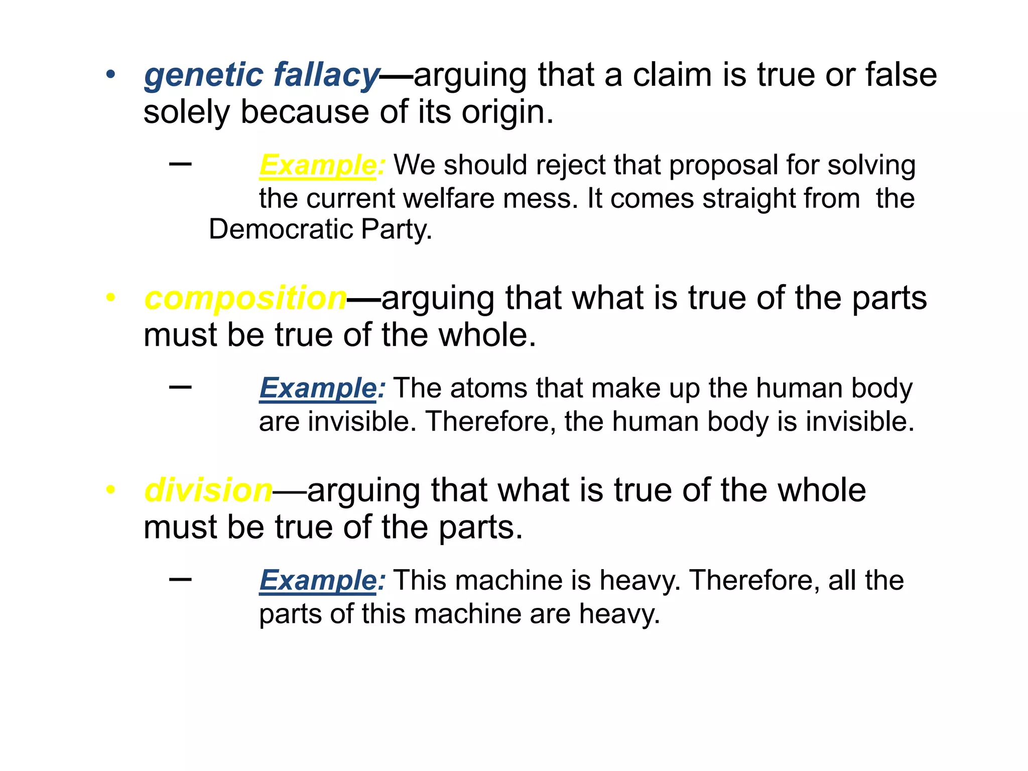 Chapter 5 fallacies | PPTX