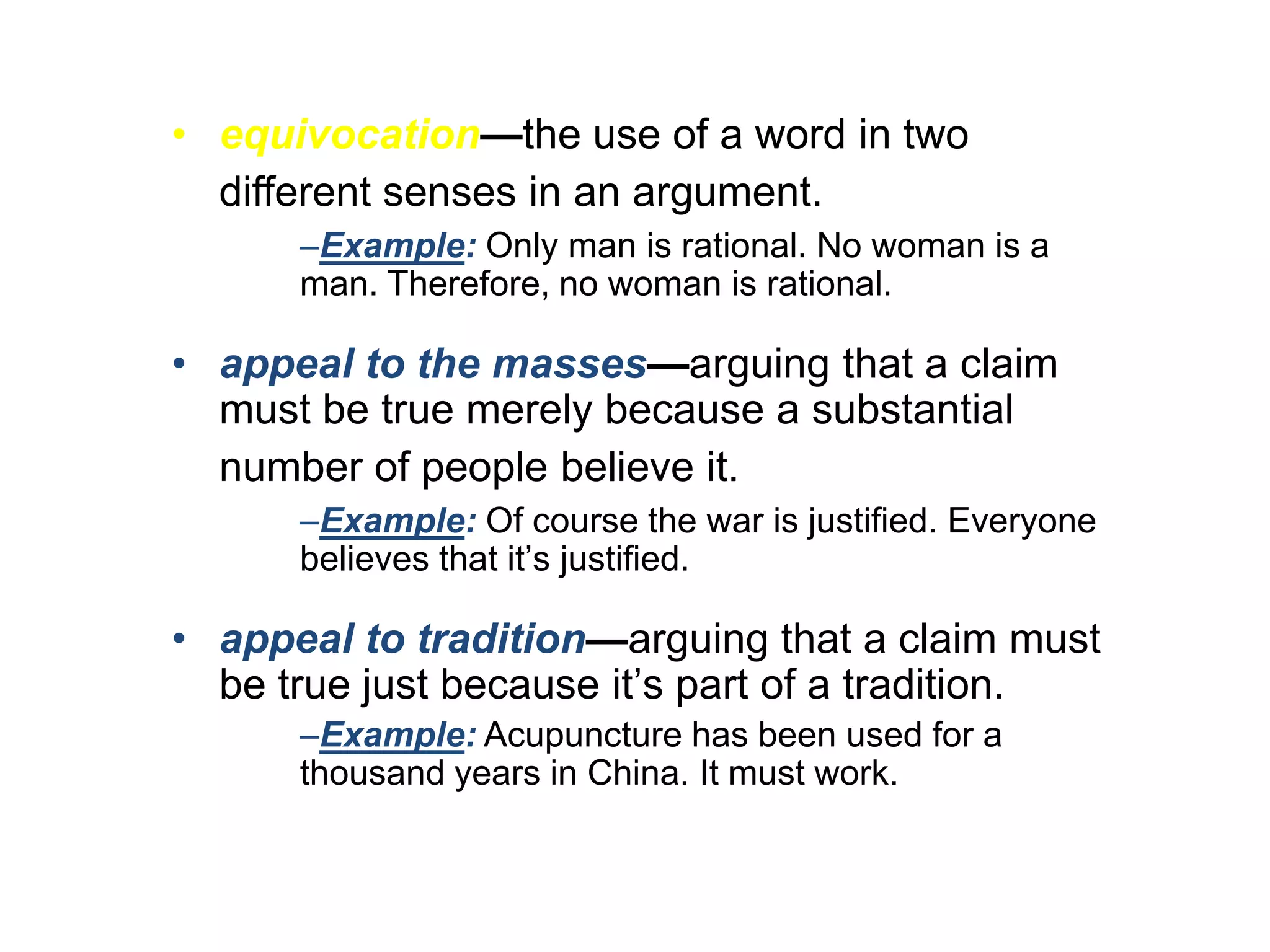 Chapter 5 fallacies | PPTX