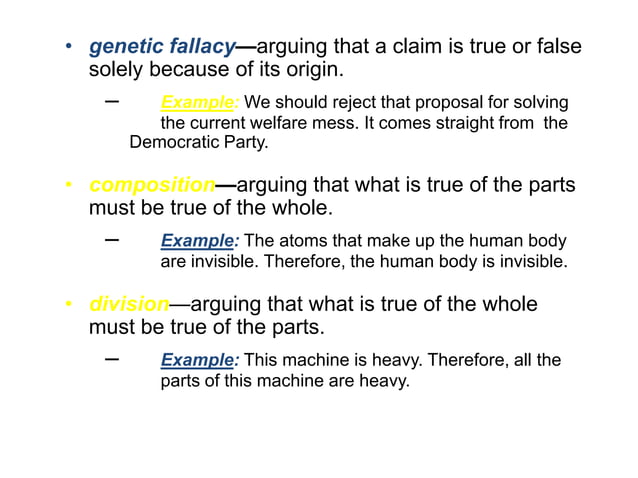 Chapter 5 fallacies | PPTX