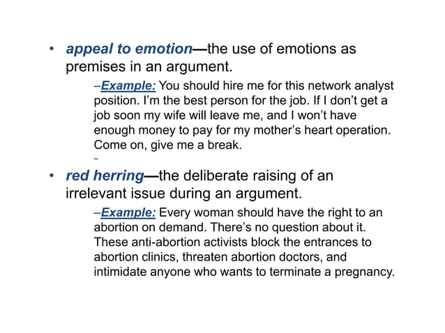 Chapter 5 fallacies | PPTX