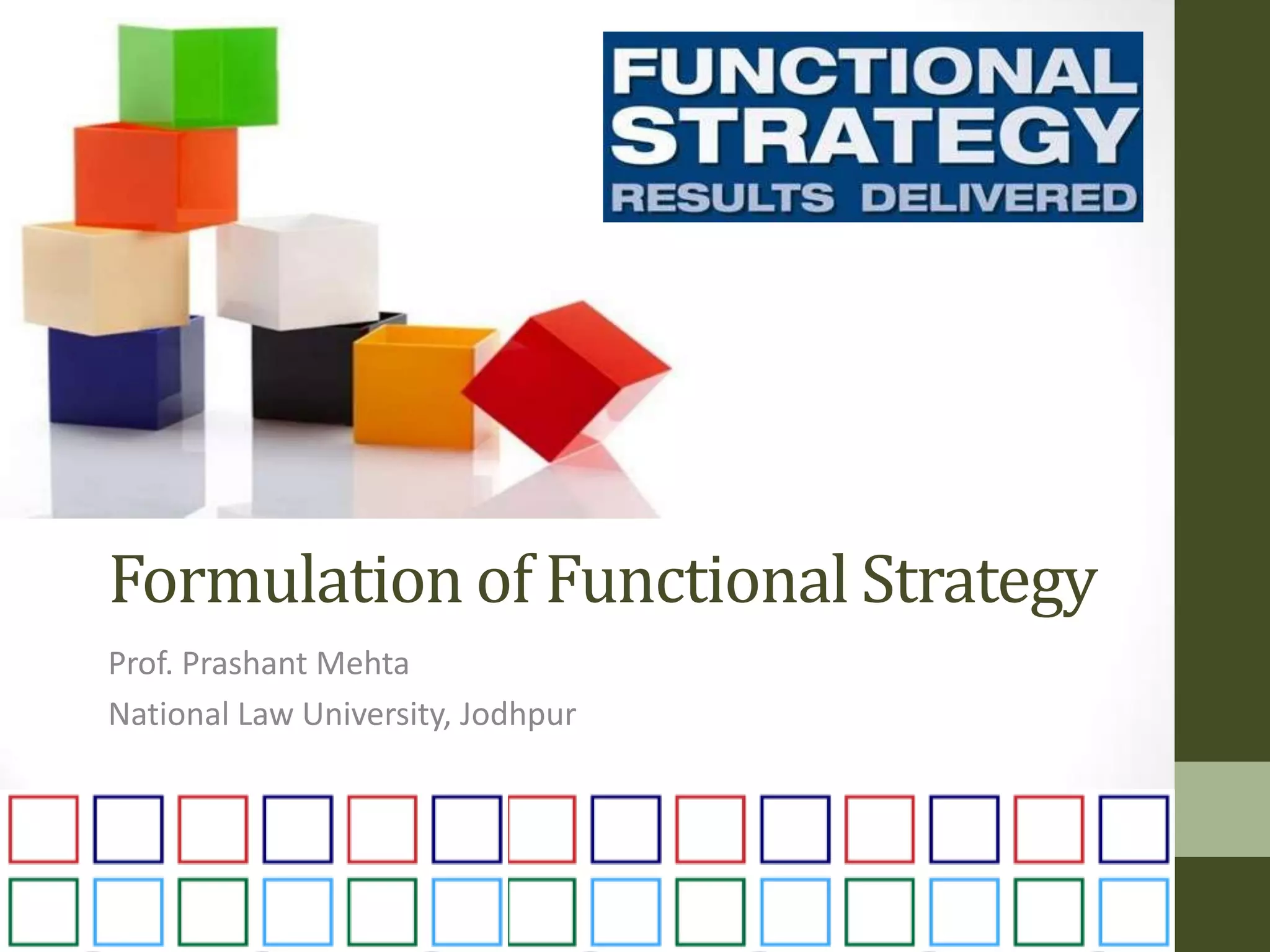 Formulation of Functional Strategies | PPTX