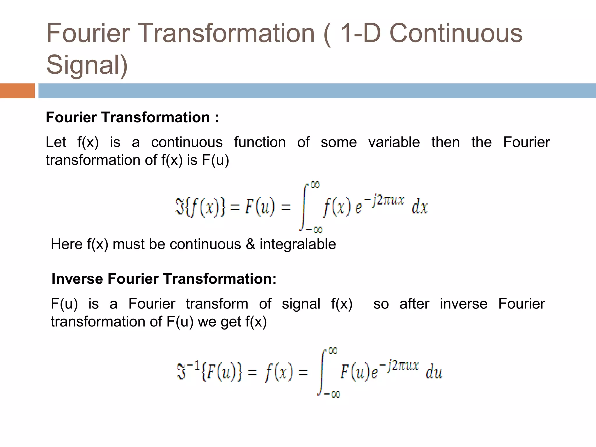 Chapter 5 Image Processing Fourier Transformation Ppt Technology And Computing