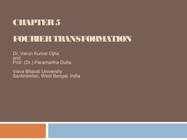 Chapter 5 Image Processing: Fourier Transformation | PPT