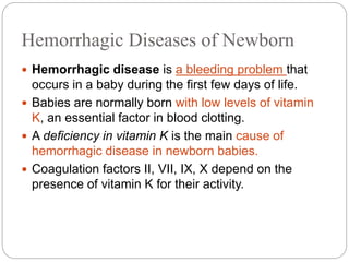 Chapter Five Hemorrhagic diseases of Newborn | PPT | Free Download