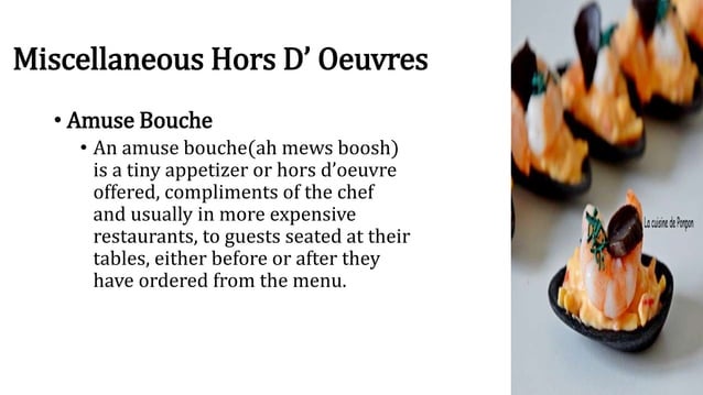 Chapter 5 Hors d’ oeuvres.pptx | Cooking | Food & Drink