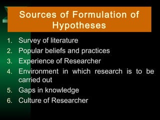 Chapter 5 (hypothesis formulation) | PPT