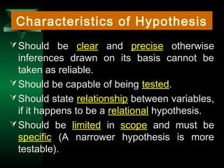 Chapter 5 (hypothesis formulation) | PPT