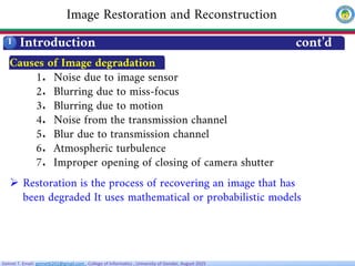 Chapter 5 Image Restoration and Reconstruction | PDF
