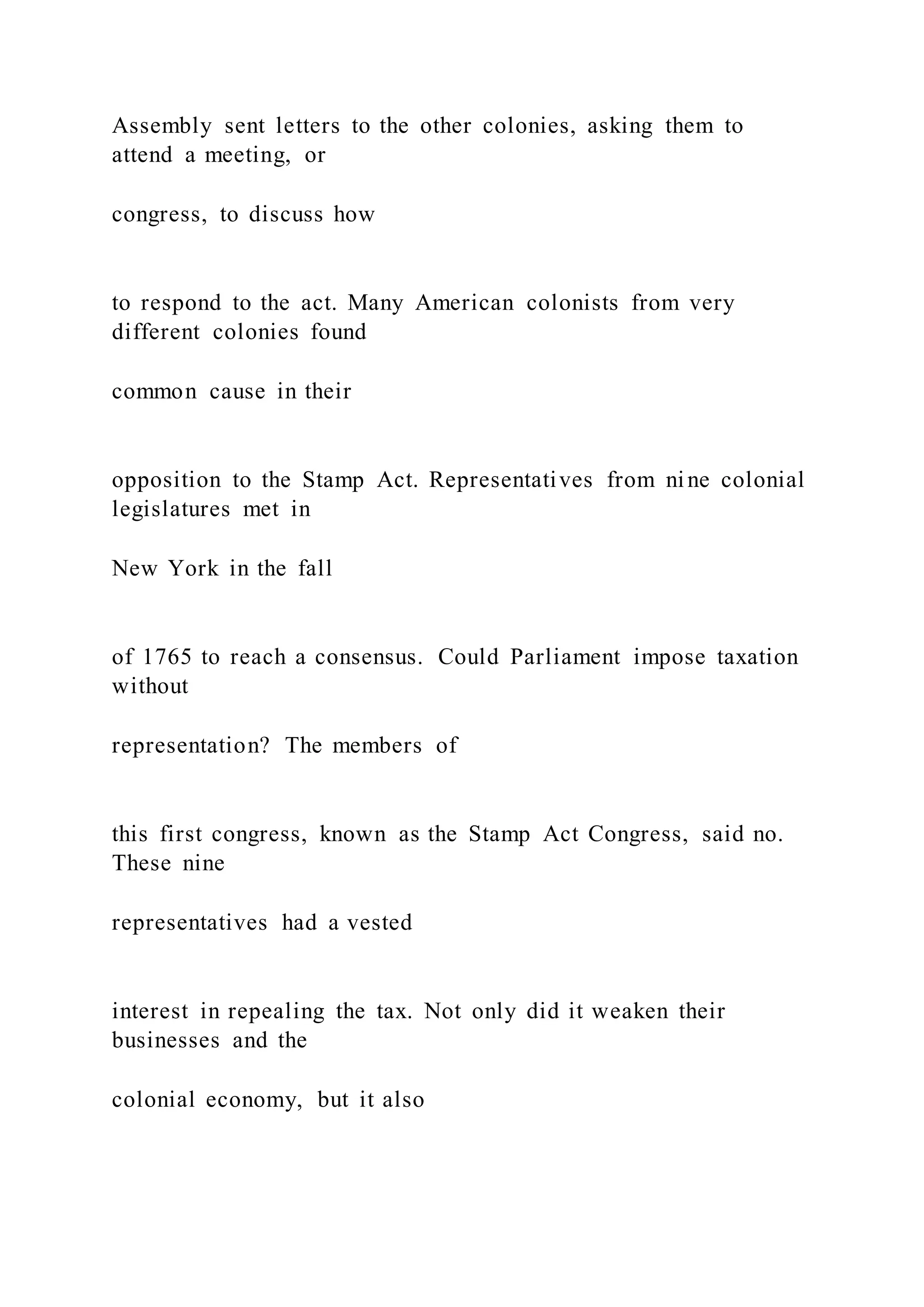 Chapter 5 Imperial Reforms and Colonial Protests, 1763-1774 | DOCX