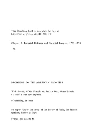 Chapter 5 Imperial Reforms and Colonial Protests, 1763-1774 | DOCX