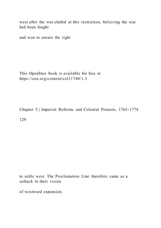 Chapter 5 Imperial Reforms and Colonial Protests, 1763-1774 | DOCX