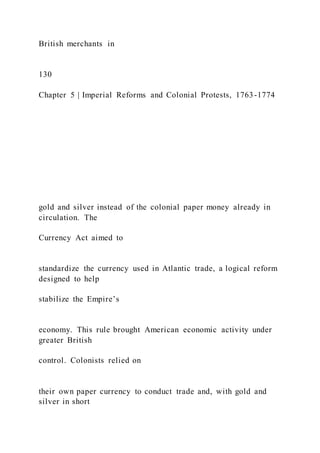 Chapter 5 Imperial Reforms and Colonial Protests, 1763-1774 | DOCX