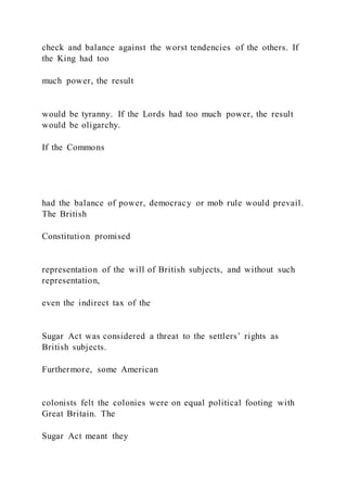 Chapter 5 Imperial Reforms and Colonial Protests, 1763-1774 | DOCX