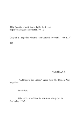 Chapter 5 Imperial Reforms and Colonial Protests, 1763-1774 | DOCX