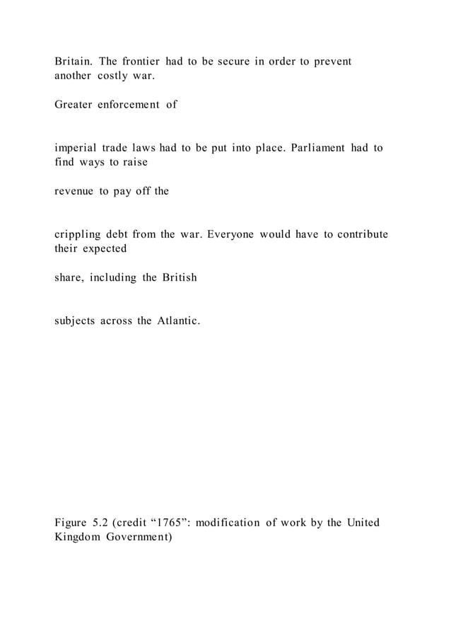 Chapter 5 Imperial Reforms and Colonial Protests, 1763-1774 | DOCX