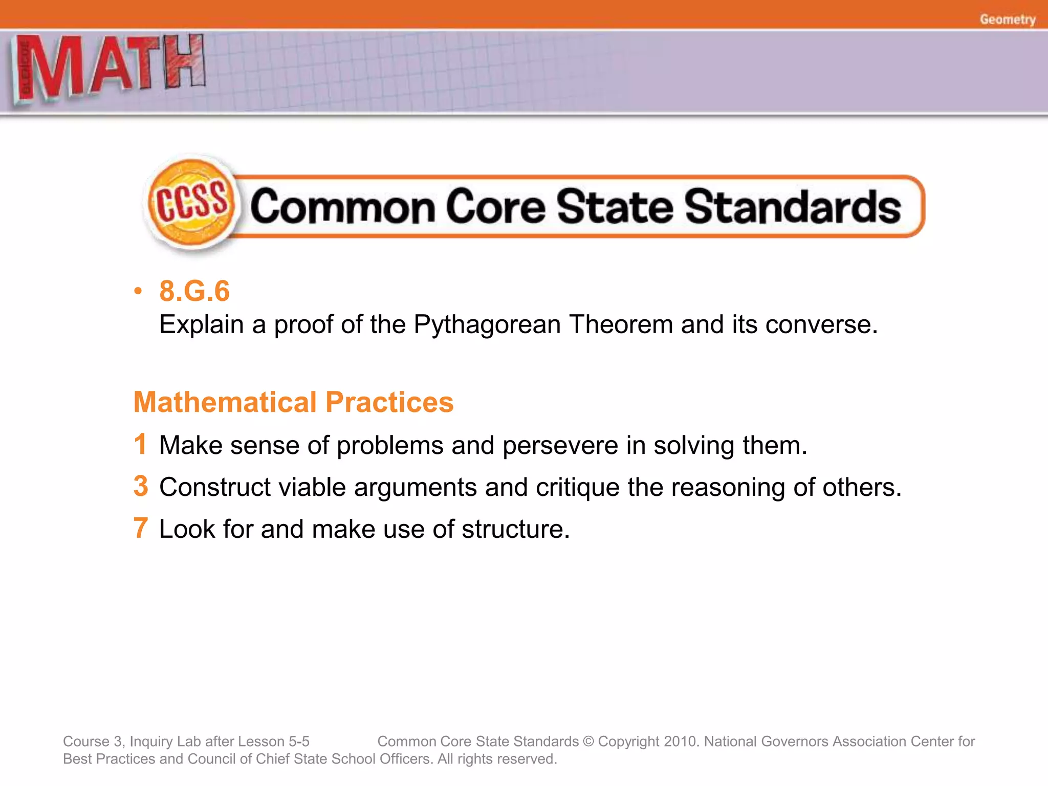 (8) Inquiry Lab - Proofs About the Pythagorean Theorem | PPTX