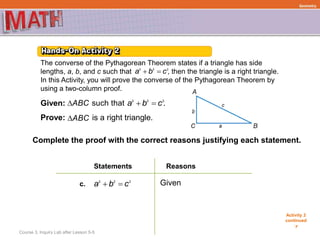 (8) Inquiry Lab - Proofs About the Pythagorean Theorem | PPTX