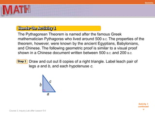(8) Inquiry Lab - Proofs About the Pythagorean Theorem | PPTX