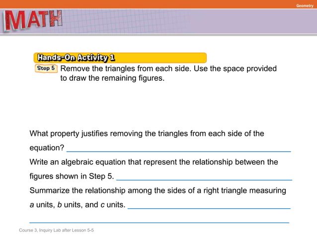(8) Inquiry Lab - Proofs About the Pythagorean Theorem | PPT