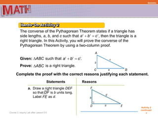 (8) Inquiry Lab - Proofs About the Pythagorean Theorem | PPTX
