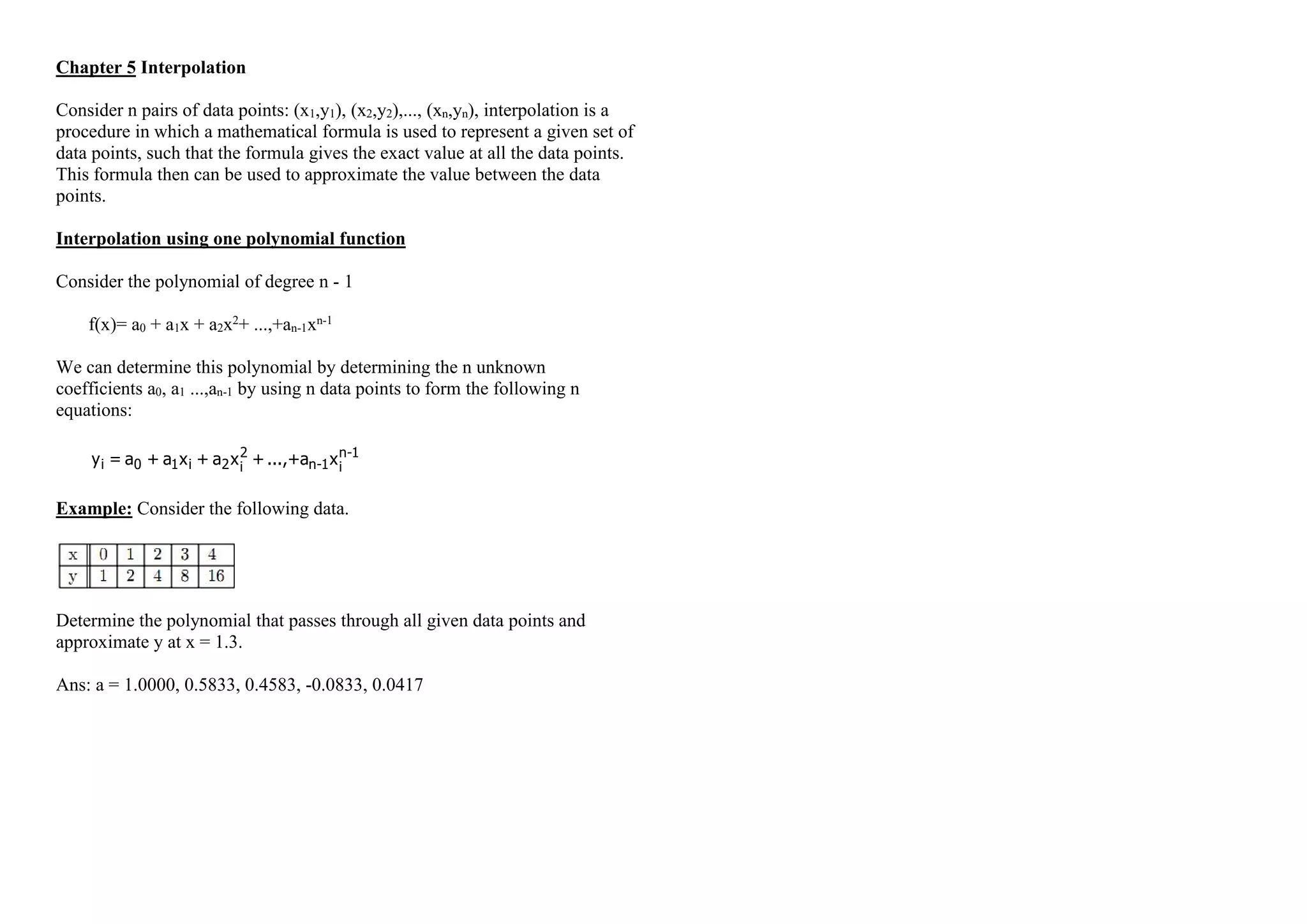 Chapter 5 interpolation | PPT