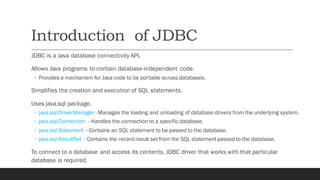 Chapter 5 JDBC.pdf for stufent of computer andtudent It s | PPT