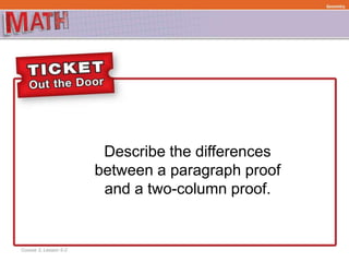 (8) Lesson 5.2 - Geometric Proof | PPTX