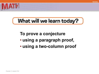 (8) Lesson 5.2 - Geometric Proof | PPTX