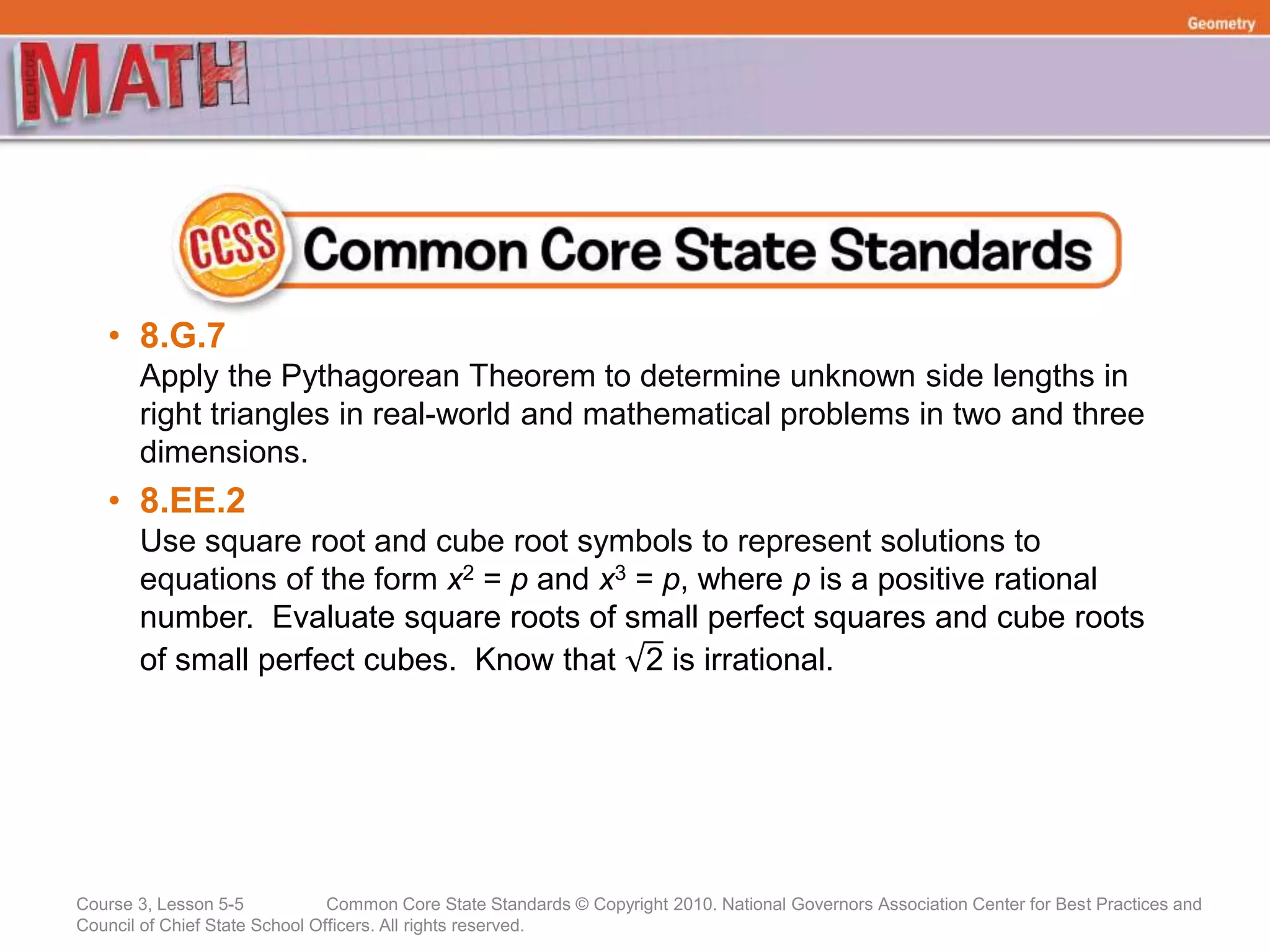 (8) Lesson 5.5 - The Pythagorean Theorem | PPTX