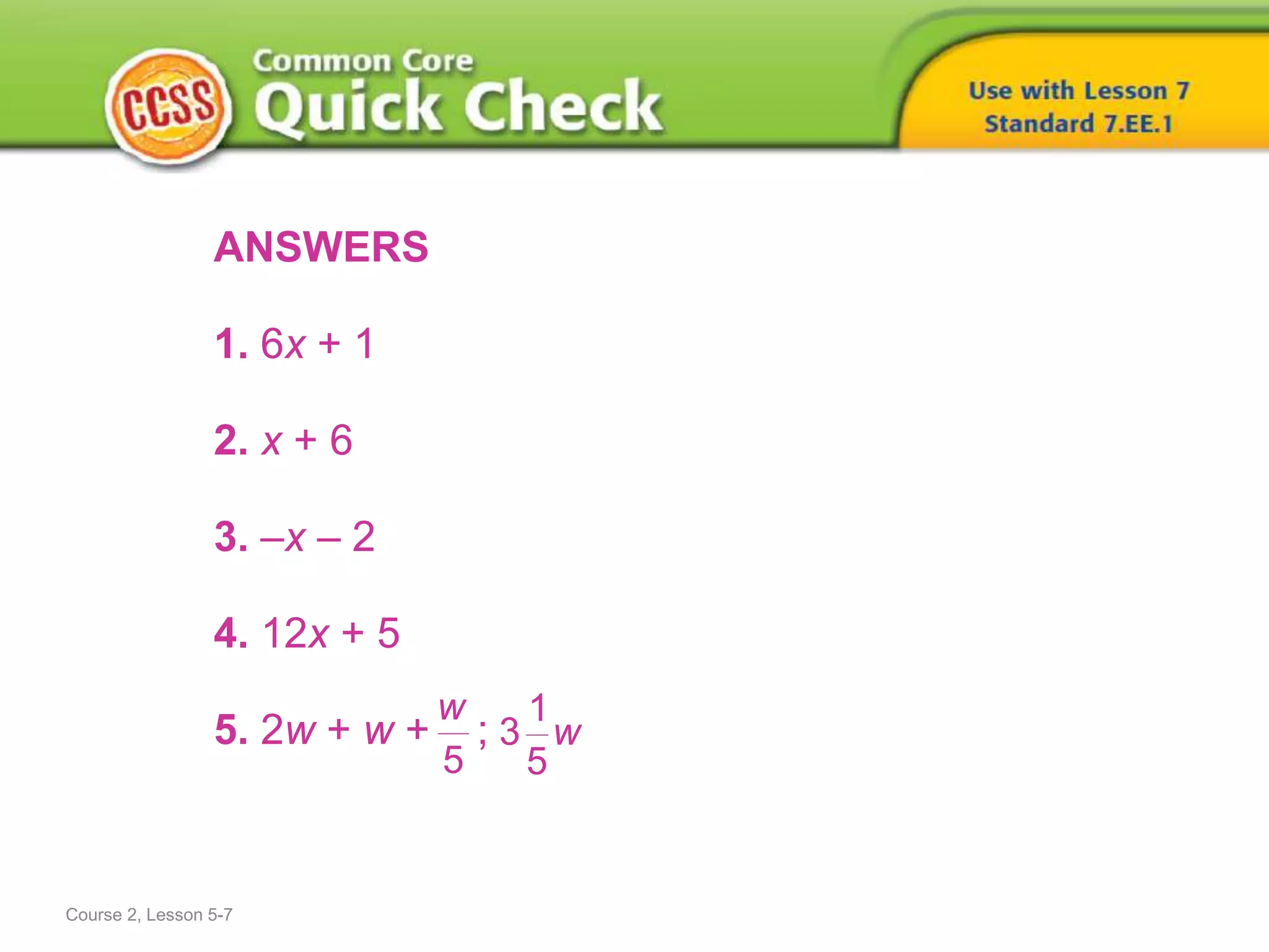 (7) Lesson 5.7 - Subtract Linear Expressions | PPTX