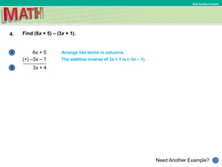 (7) Lesson 5.7 - Subtract Linear Expressions | PPTX