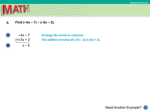 (7) Lesson 5.7 - Subtract Linear Expressions | PPTX