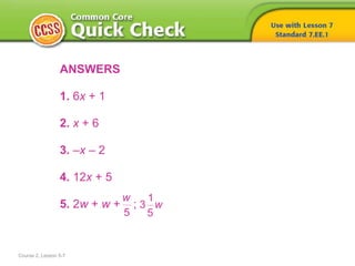 (7) Lesson 5.7 - Subtract Linear Expressions | PPTX