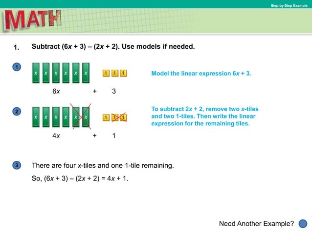 (7) Lesson 5.7 - Subtract Linear Expressions | PPTX