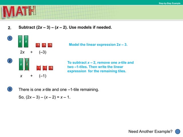 (7) Lesson 5.7 - Subtract Linear Expressions | PPTX
