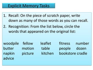 Psikologi Kognitif : Long Term Memory | PPTX