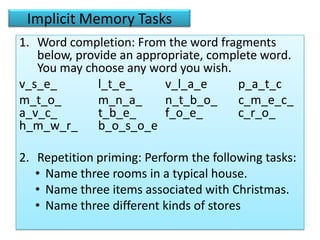 Psikologi Kognitif : Long Term Memory | PPTX