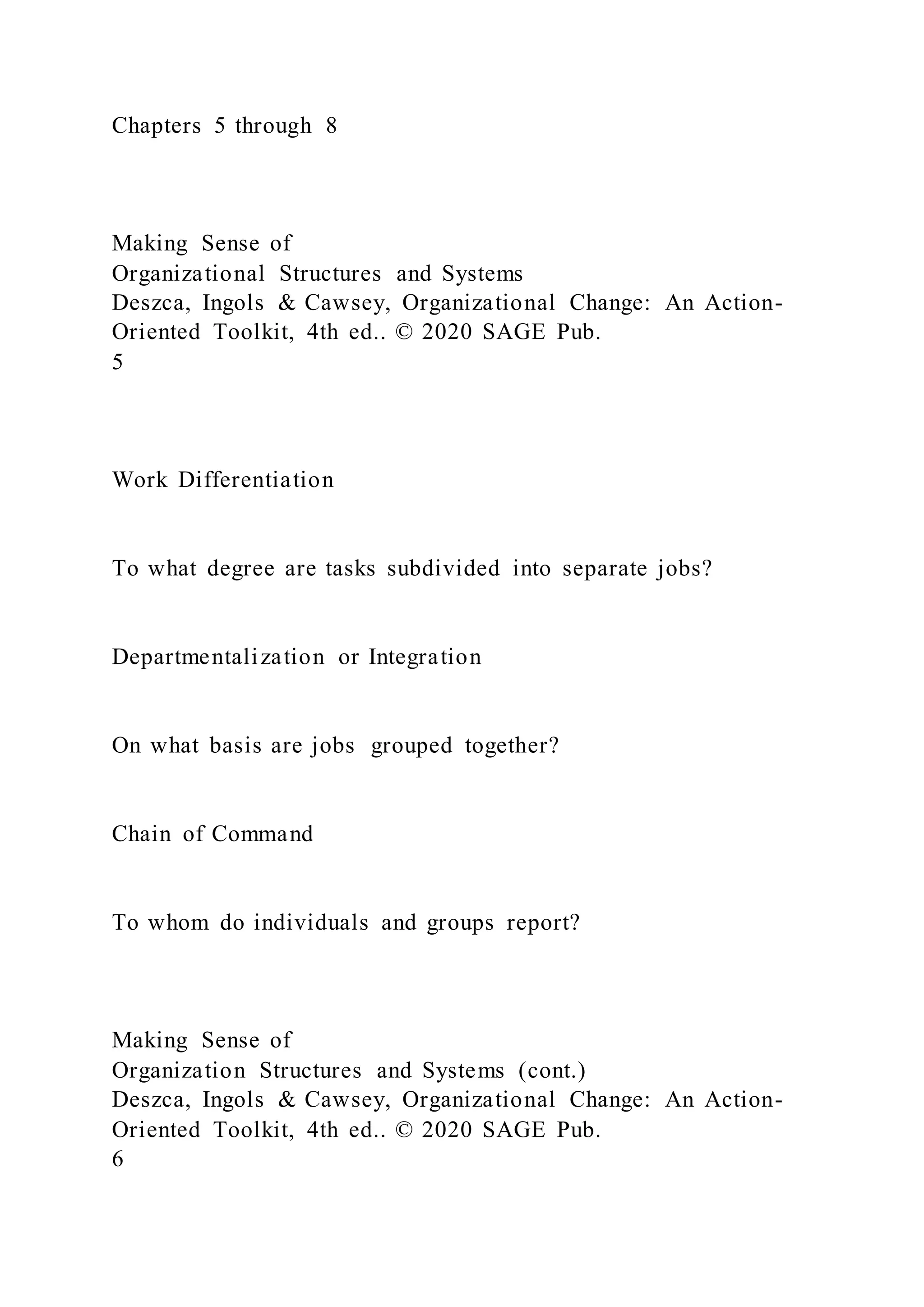 Chapter 5 Navigating Change Through Formal Structures and Syste | DOCX
