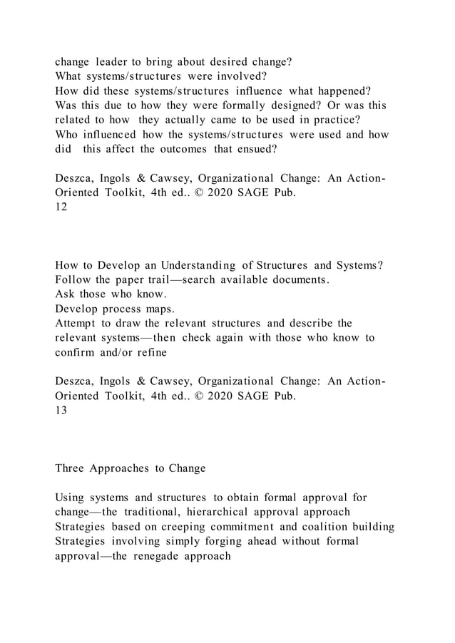 Chapter 5 Navigating Change Through Formal Structures and Syste | DOCX