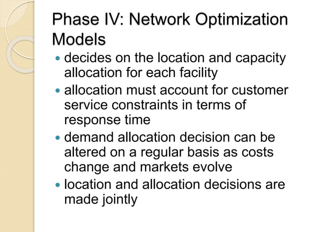 Chapter 5 network design | PPTX | Logistics | Business