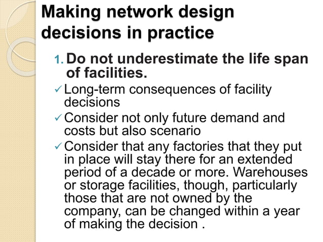 Chapter 5 network design | PPTX | Logistics | Business