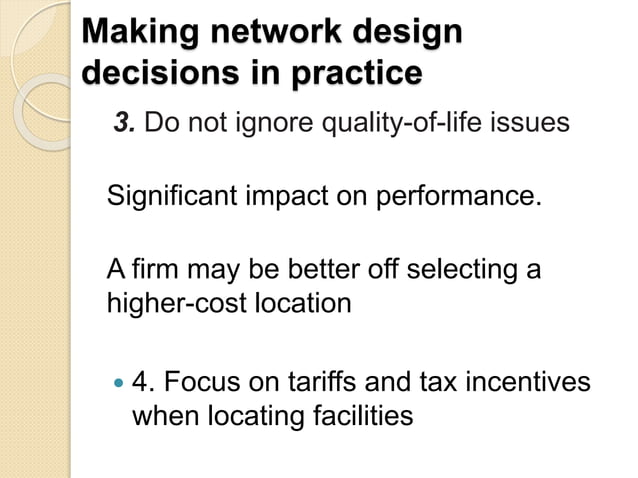 Chapter 5 network design | PPTX | Logistics | Business