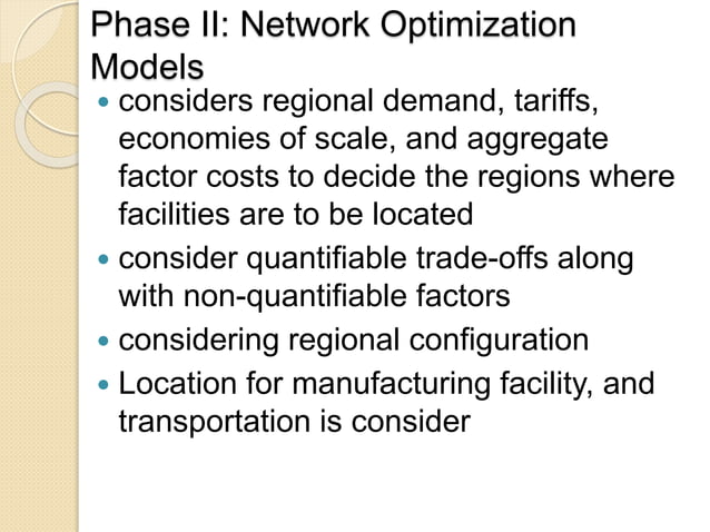 Chapter 5 network design | PPTX | Logistics | Business