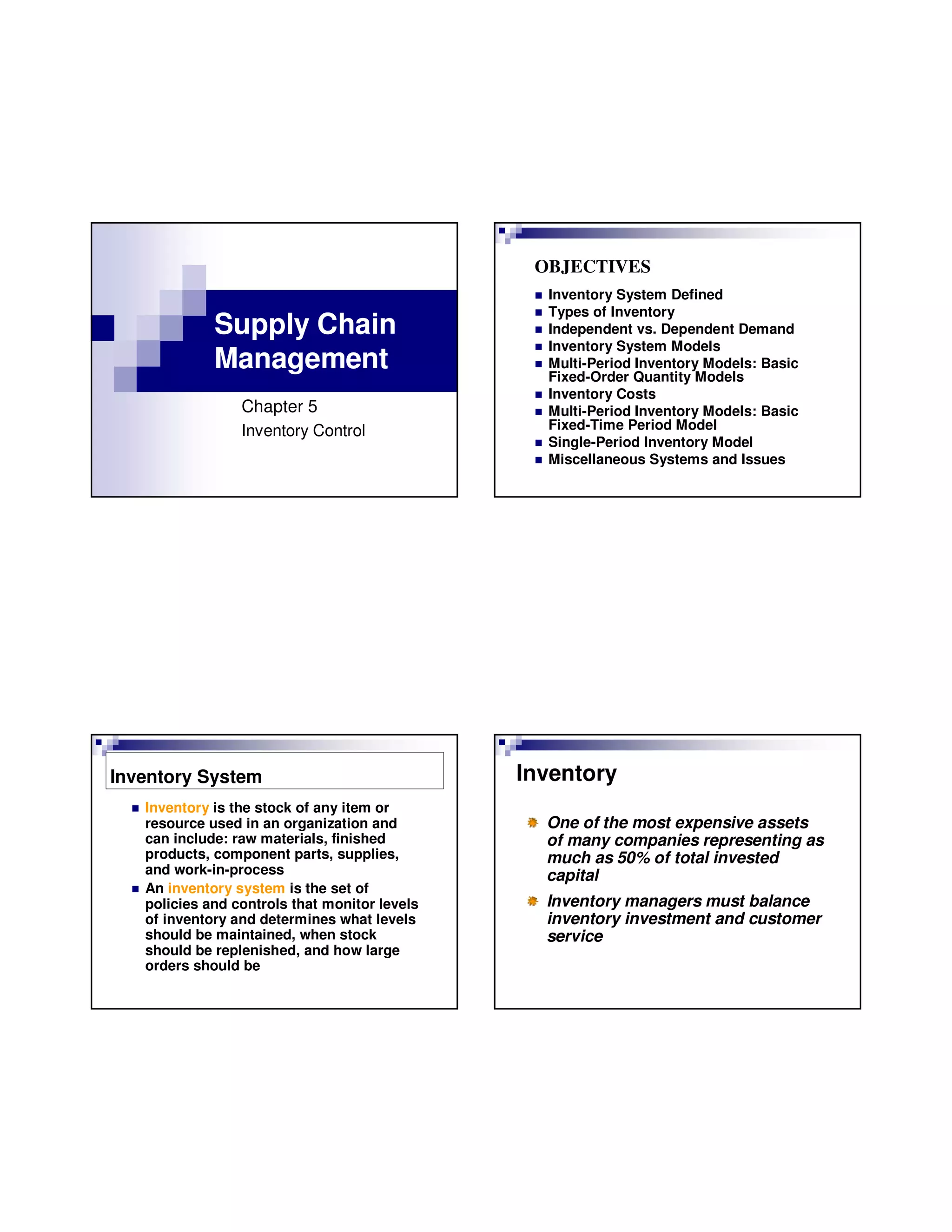 Chapter 5 part 1 inventory control | PDF