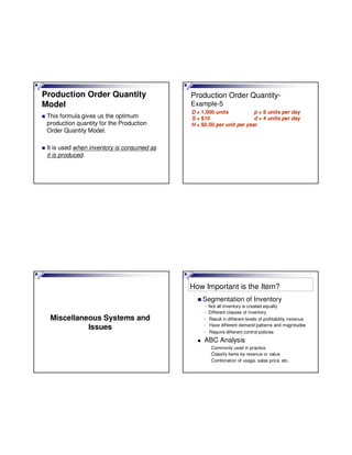 Chapter 5 part 1 inventory control | PDF