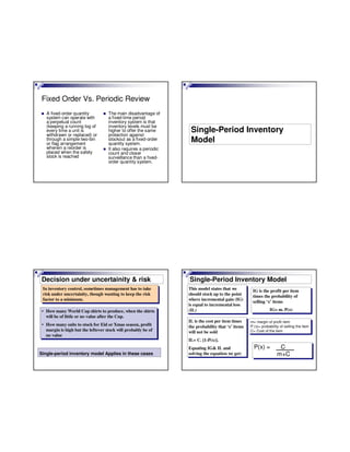 Chapter 5 part 1 inventory control | PDF