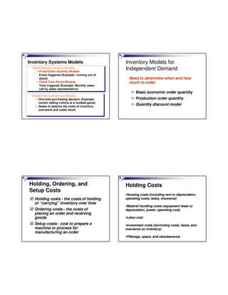 Chapter 5 part 1 inventory control | PDF