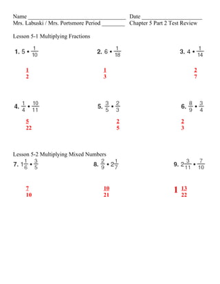 Chapter 5 part 2 test review | PDF